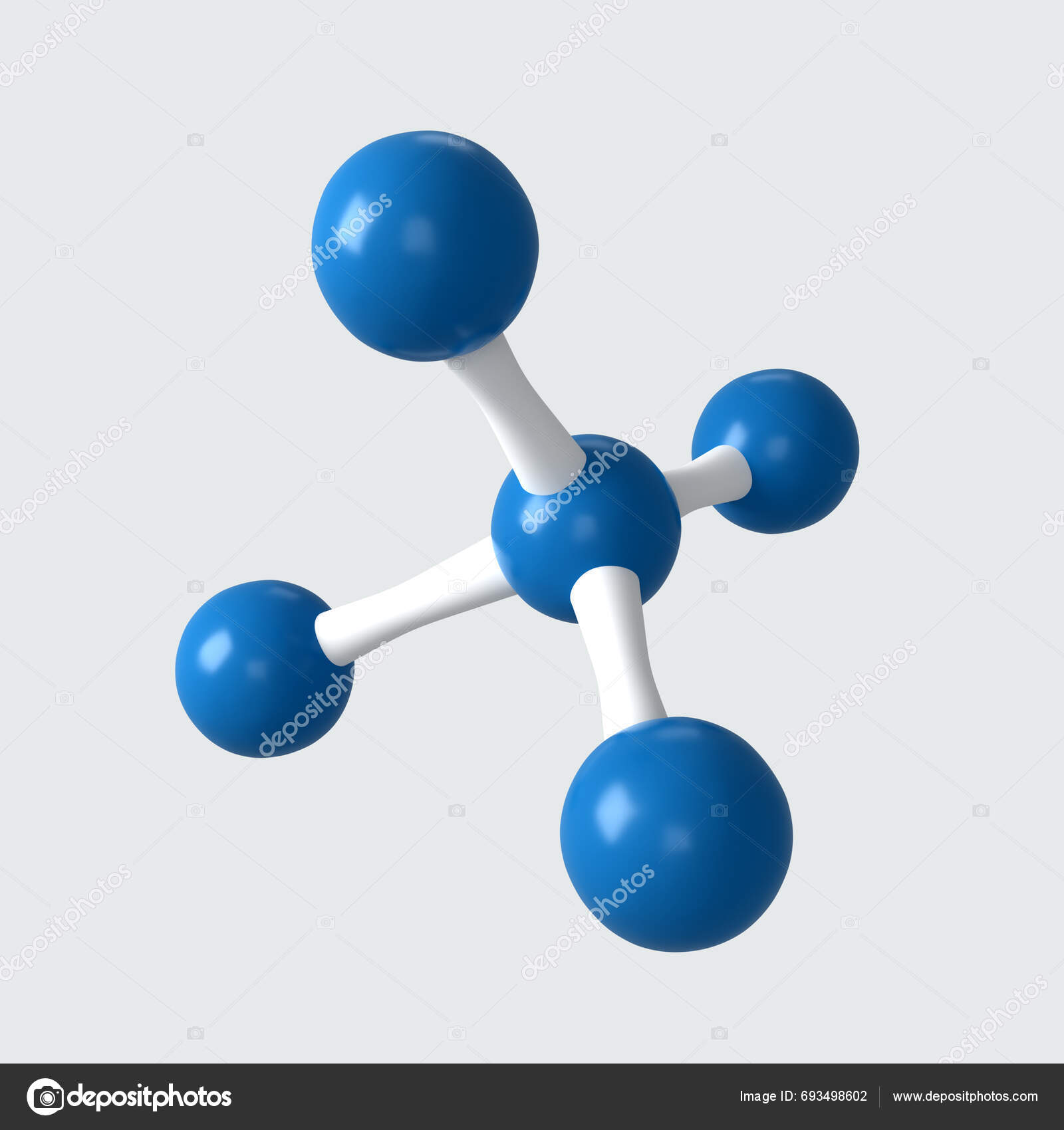 Rendering Blue Molecule Structure Isolated Background — Stock Photo ...