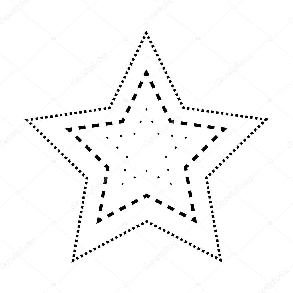 Rastreo de la forma de estrella elemento de línea rota para preescolar ...