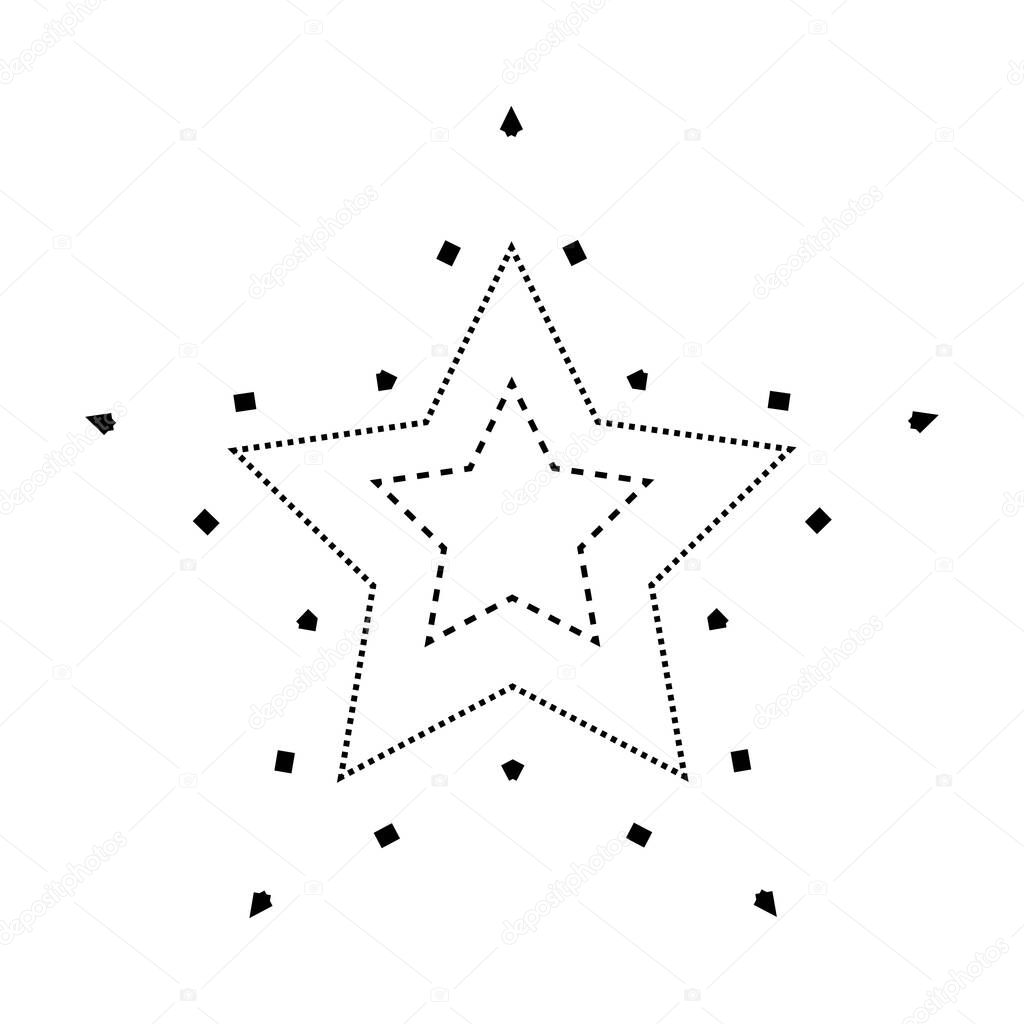 Rastreo de la forma de estrella elemento de línea rota para preescolar ...