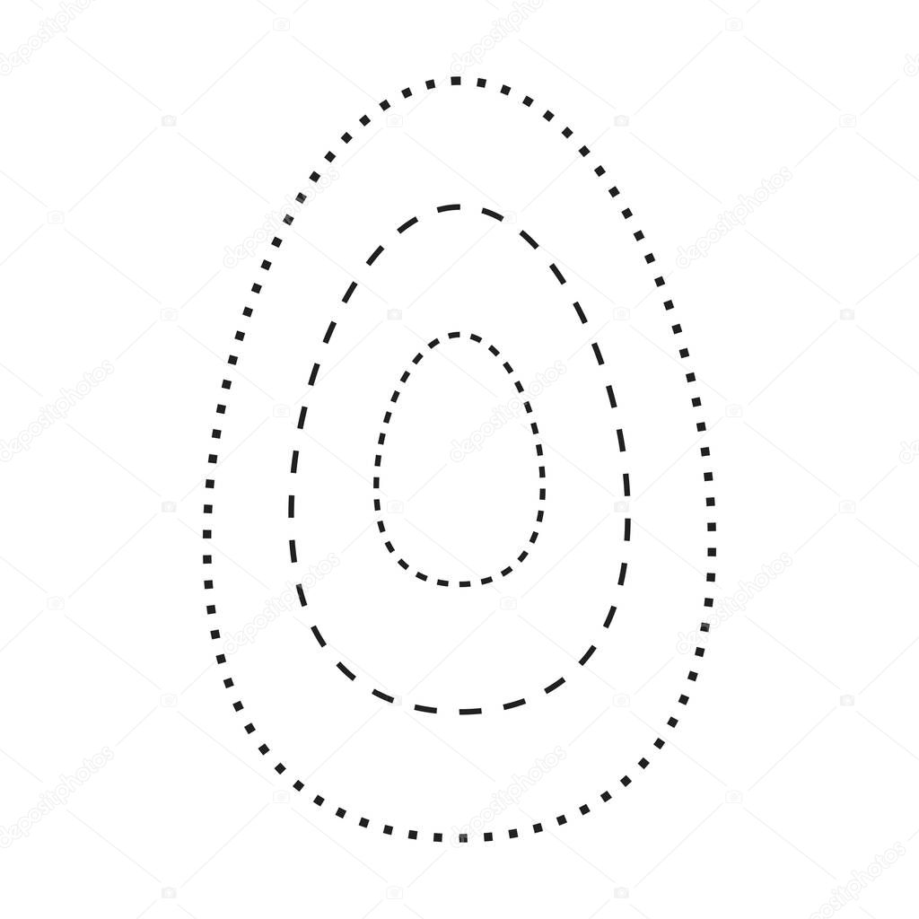 Rastreando el símbolo de forma ovalada, punteado y punteado elemento de ...