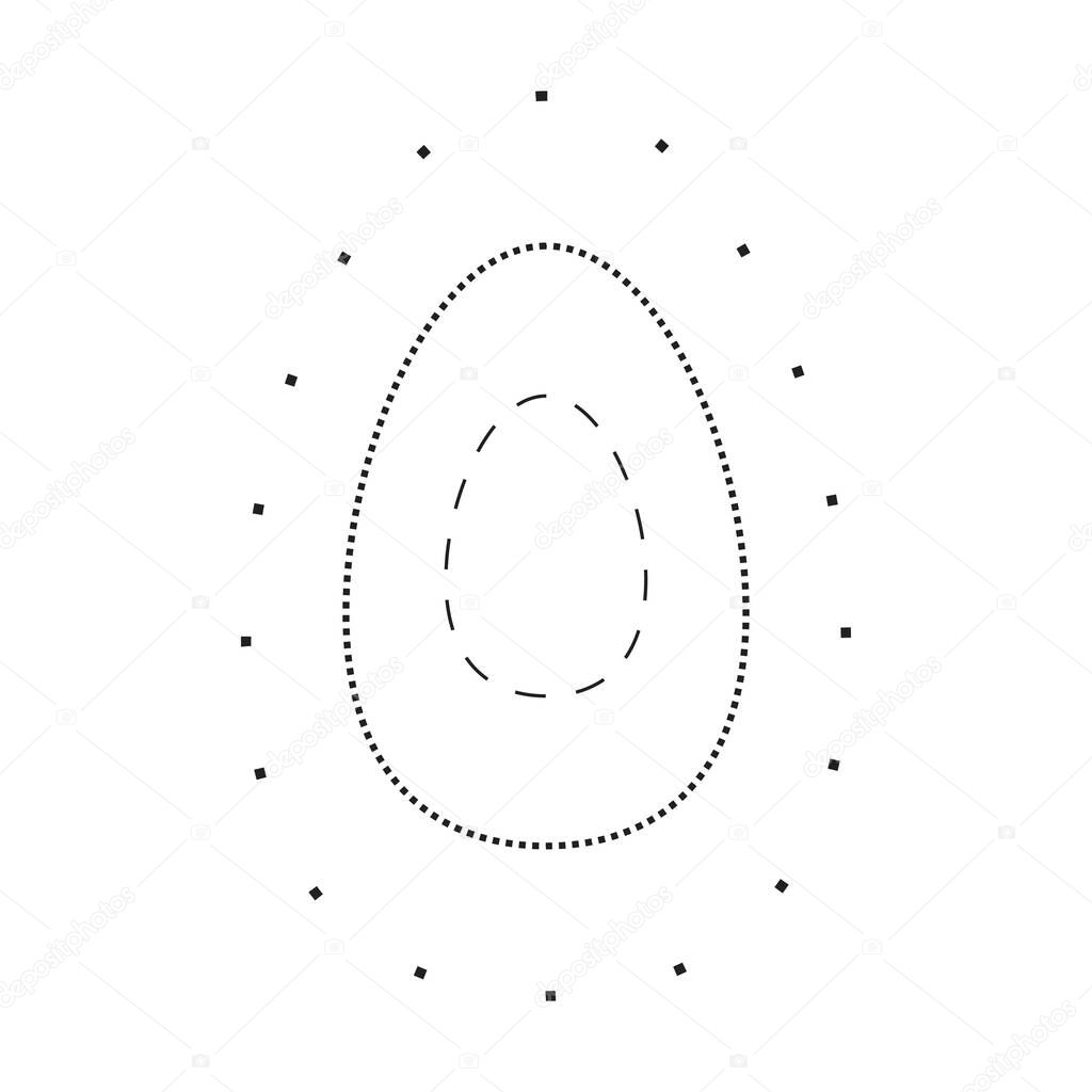 Rastreando el símbolo de forma ovalada, punteado y punteado elemento de ...