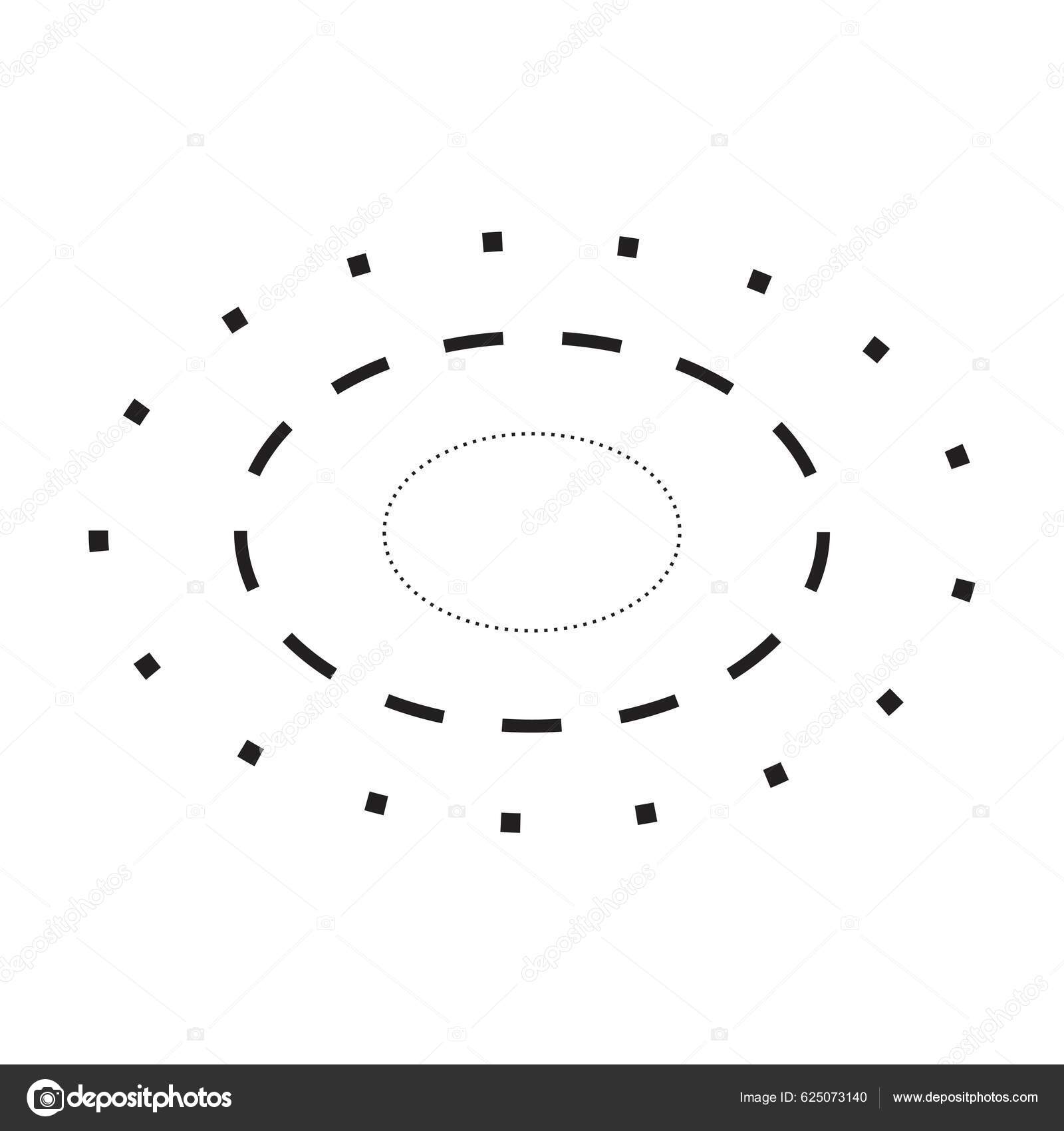 Tracing Ellipse Shape Symbol Dashed Dotted Broken Line Element ...