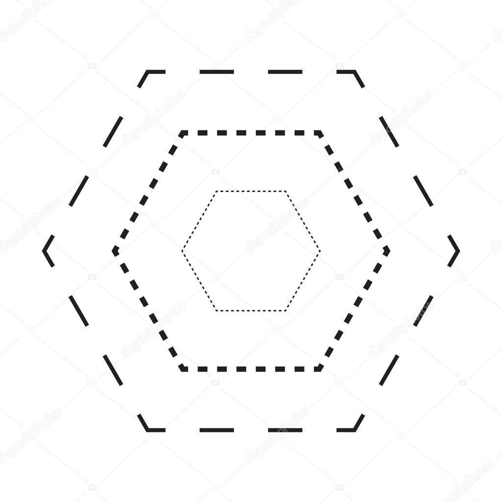 Rastreando el símbolo de la forma del hexágono, el elemento de línea ...