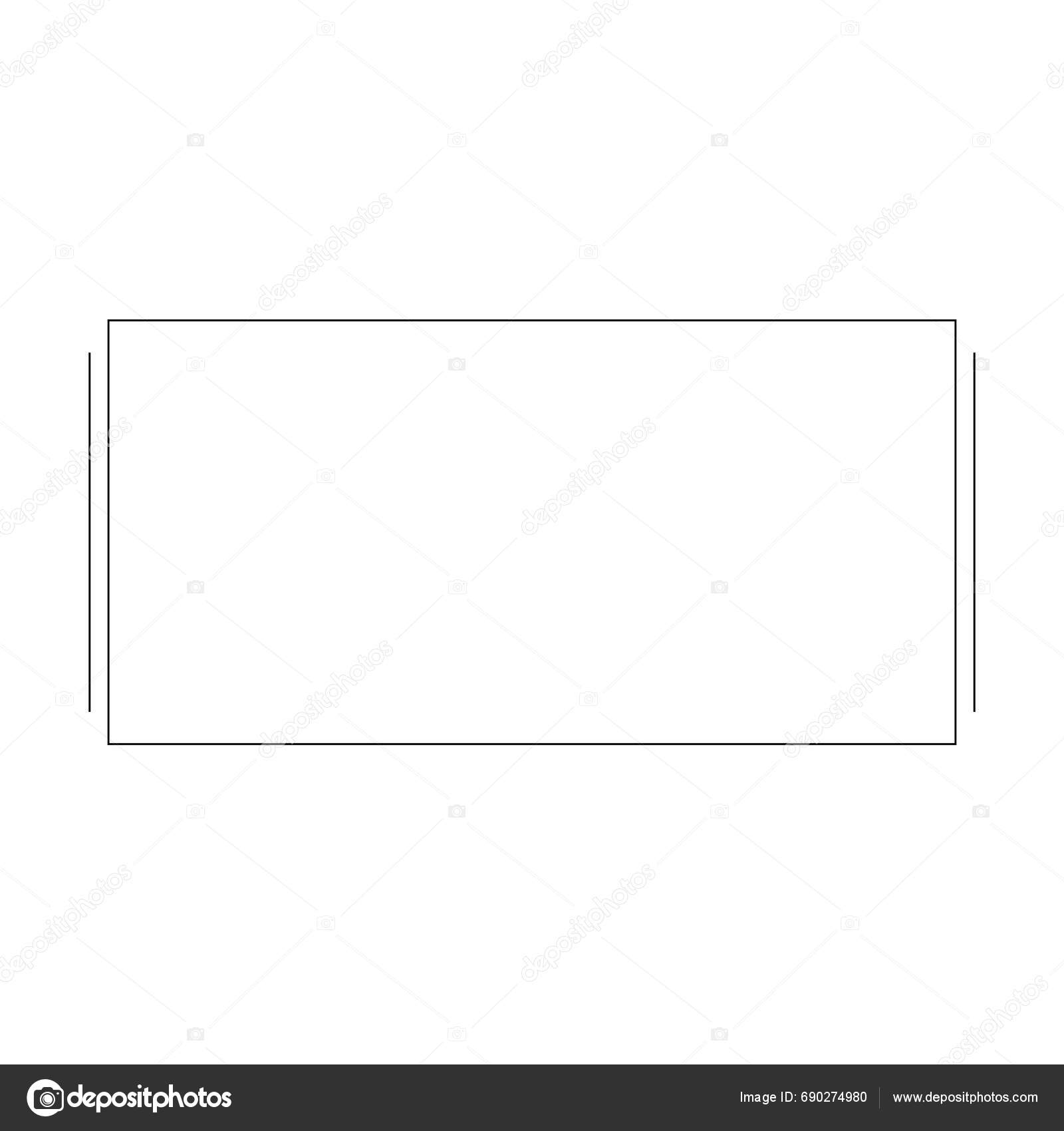 Rectangle Frame Border Shape Icon Decorative Vintage Doodle Element ...