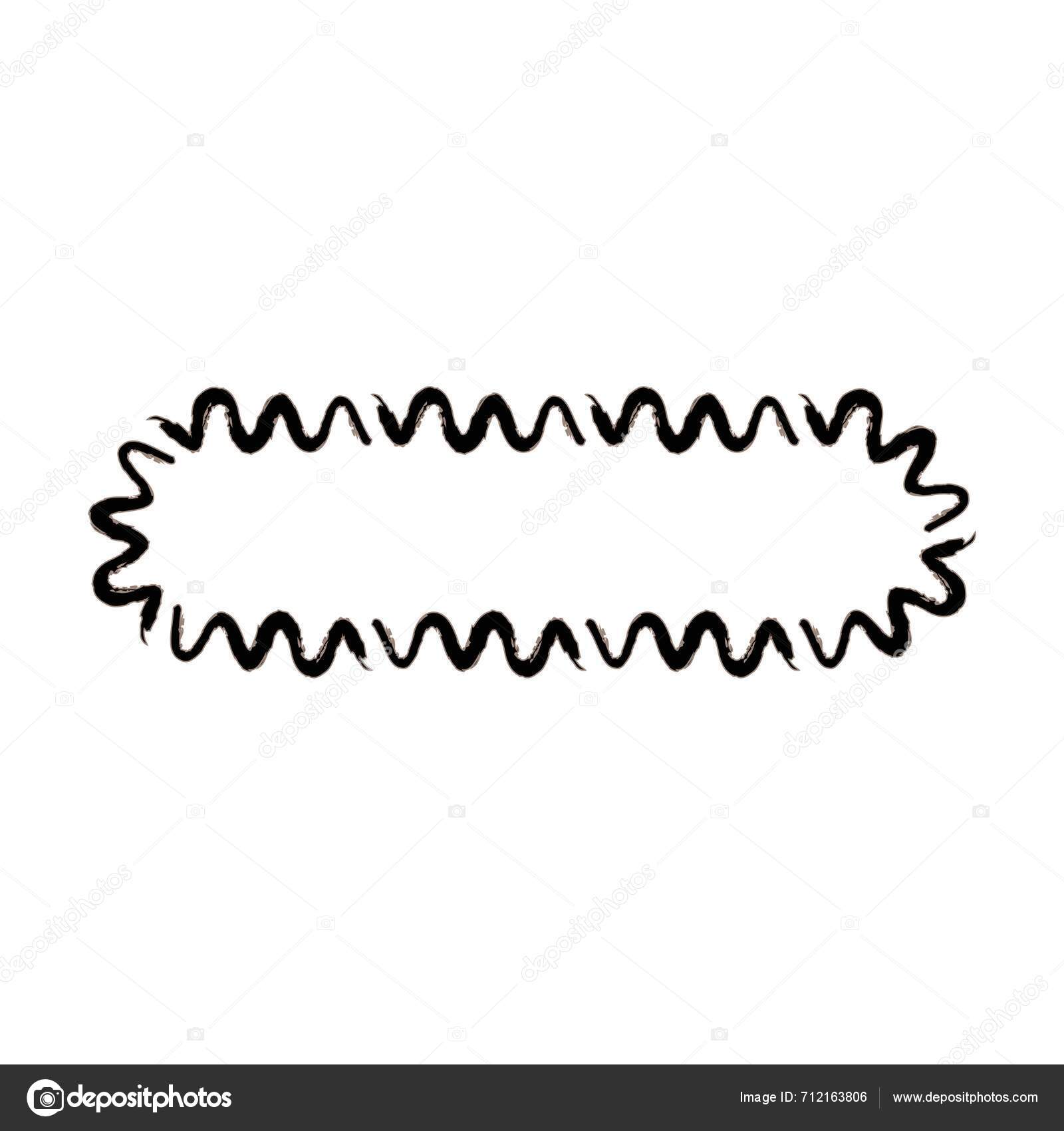 Grunge Frame Rectangle Wave Outline Elongated Texture Element Border ...
