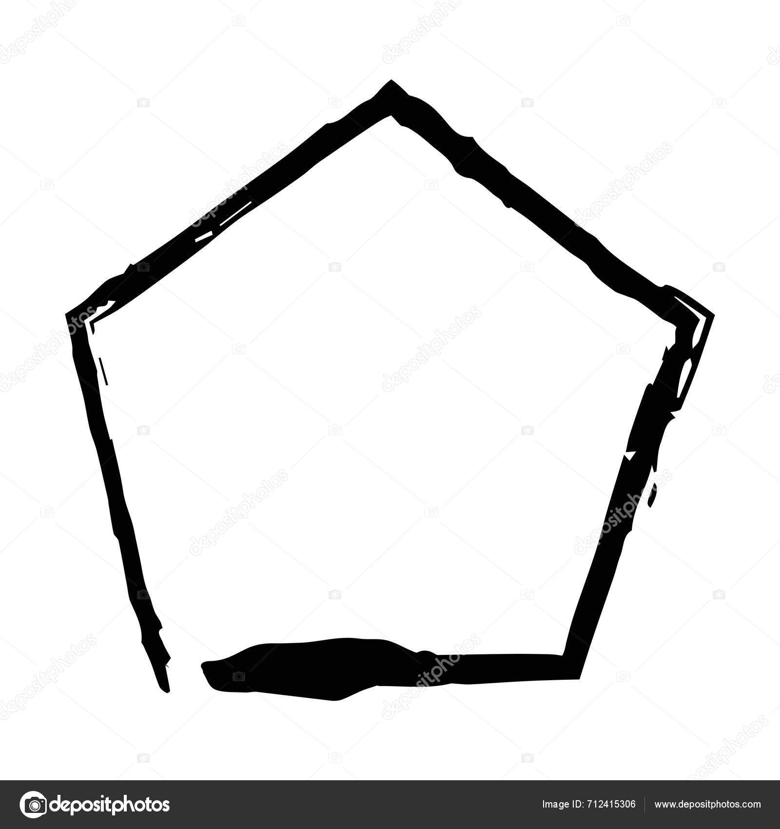 Pentagon Grunge Texture Element Frame Border Shape Icon Decorative ...