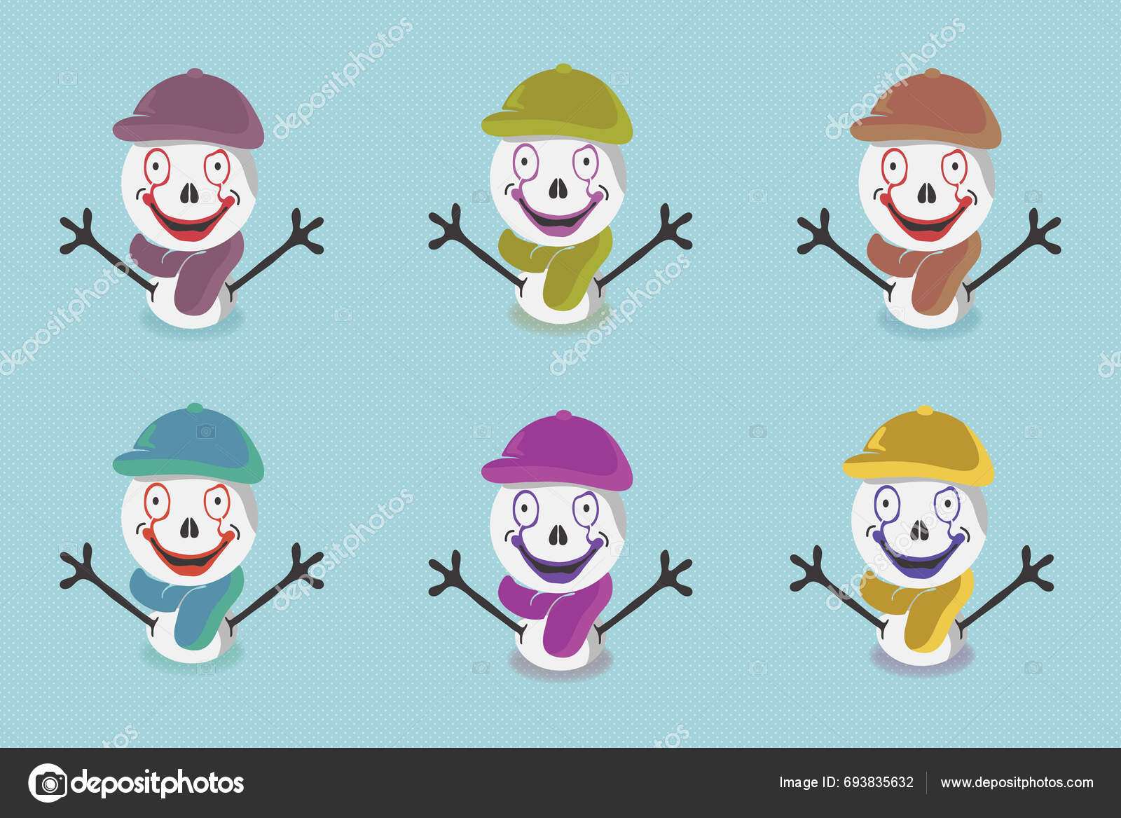 Ghost Snowman Vector Cartoon Illustration Stock-Vektorbild von ...