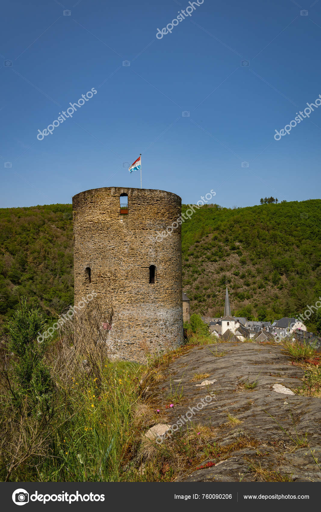 Watchtower Esch Sur Sure Castle — Stock Photo © bluetoon0 #760090206