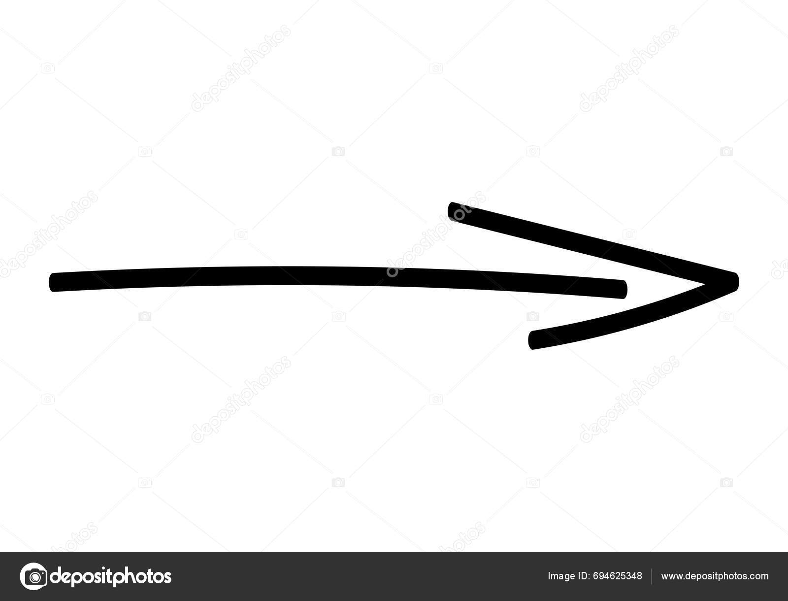 Black Arrow Made Hand Tracing White Background Stock Vector by ...