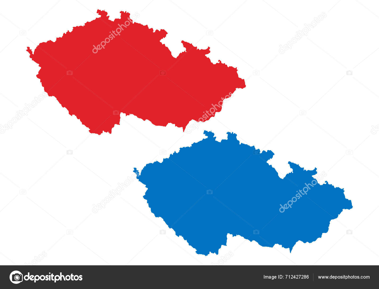Red Blue Map Czech Republic White Background Stock Vector by ...