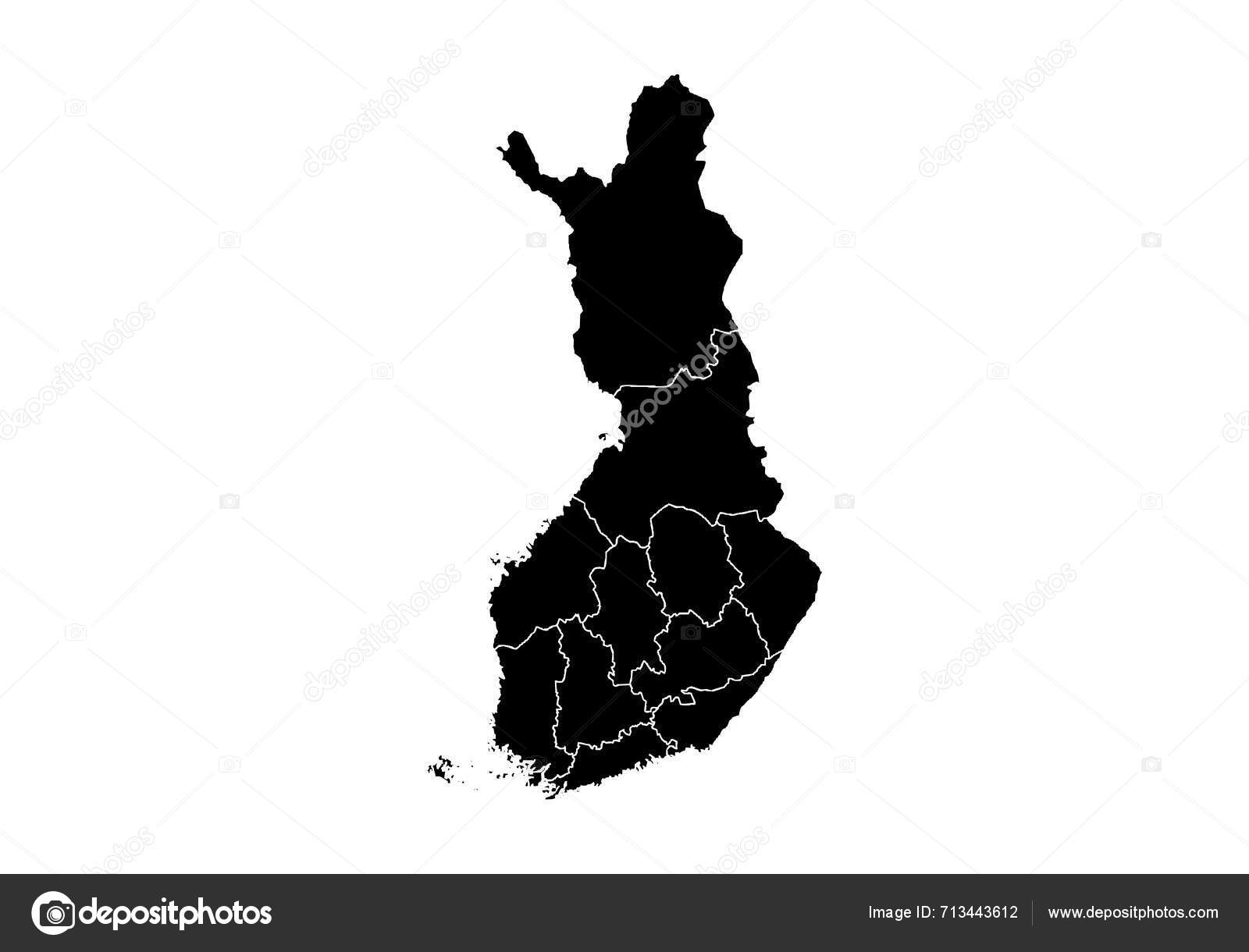 Black Map Finland White Background Stock Vector by ©Gabrieuskal 713443612