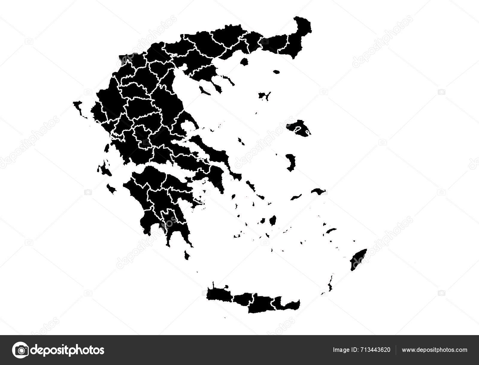 Black Map Greece White Background Stock Vector by ©Gabrieuskal 713443620