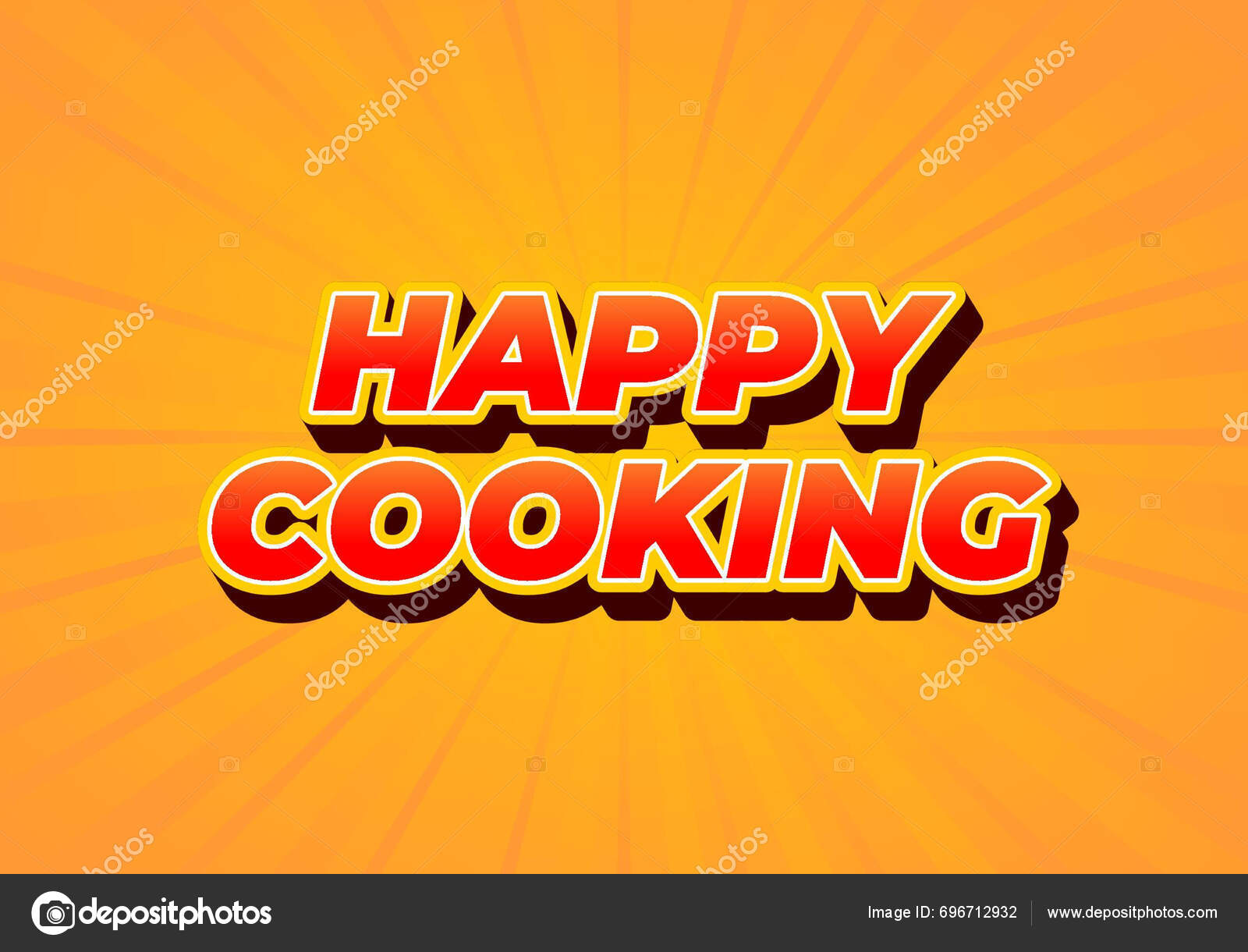 Happy Cooking Text Effect Design Look Eye Catching Color Stock Vector ...