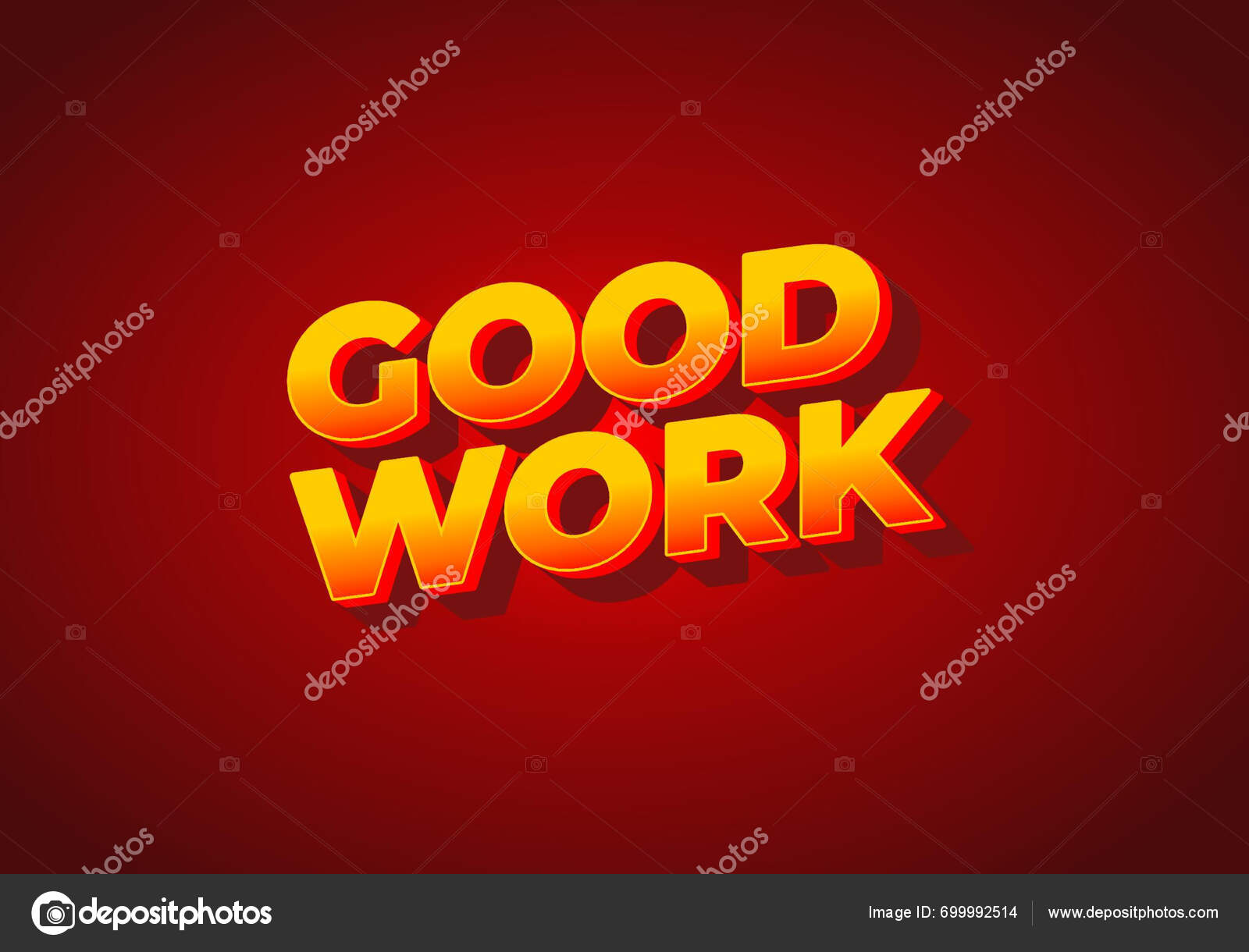 Good Work Text Effect Design Style Eye Catching Color Stock Vector by ...