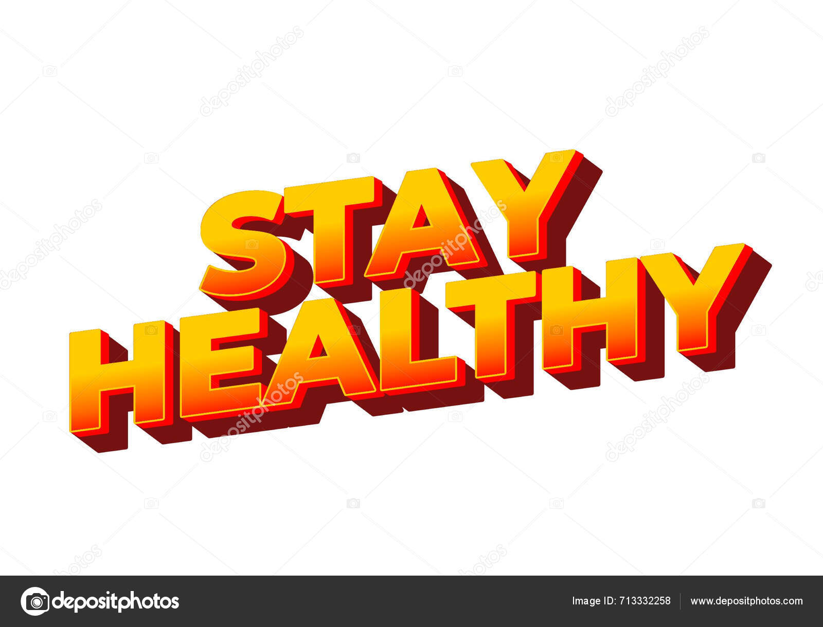 Stay Healthy Text Effect Design Look Eye Catching Colors Stock Vector ...