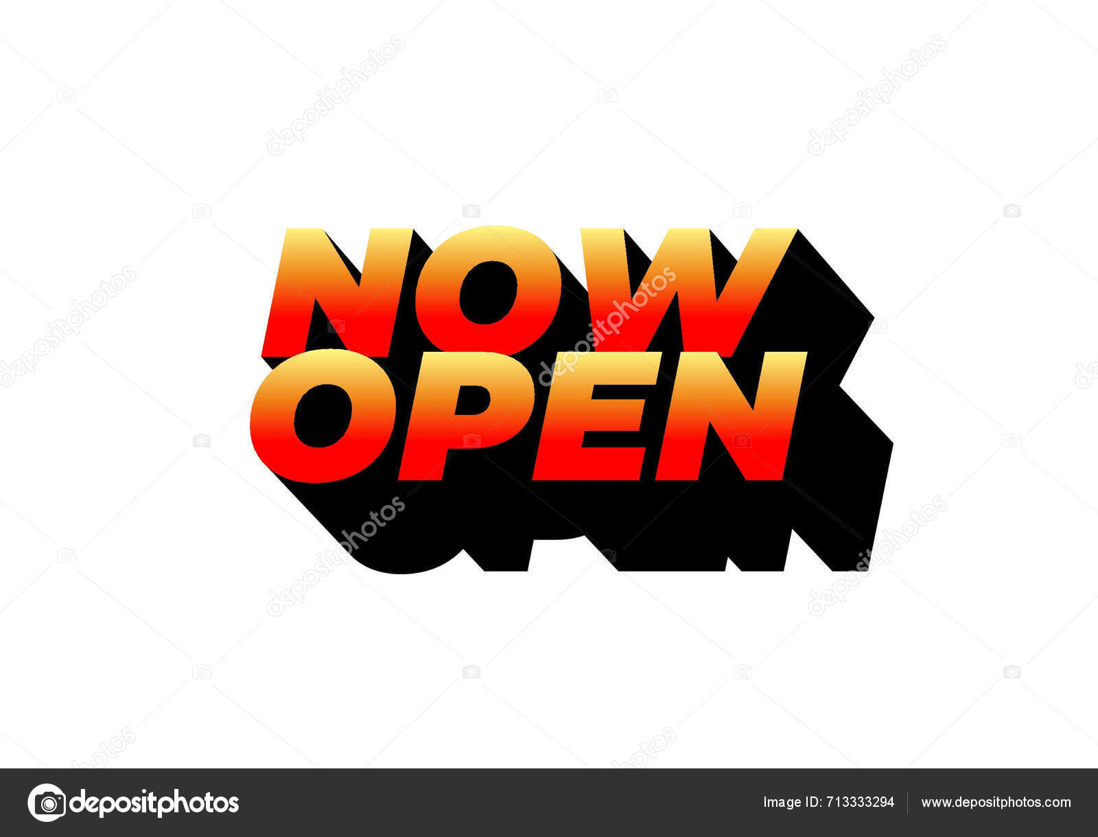 Now Open Text Effect Design Look Eye Catching Colors Stock Vector by ...