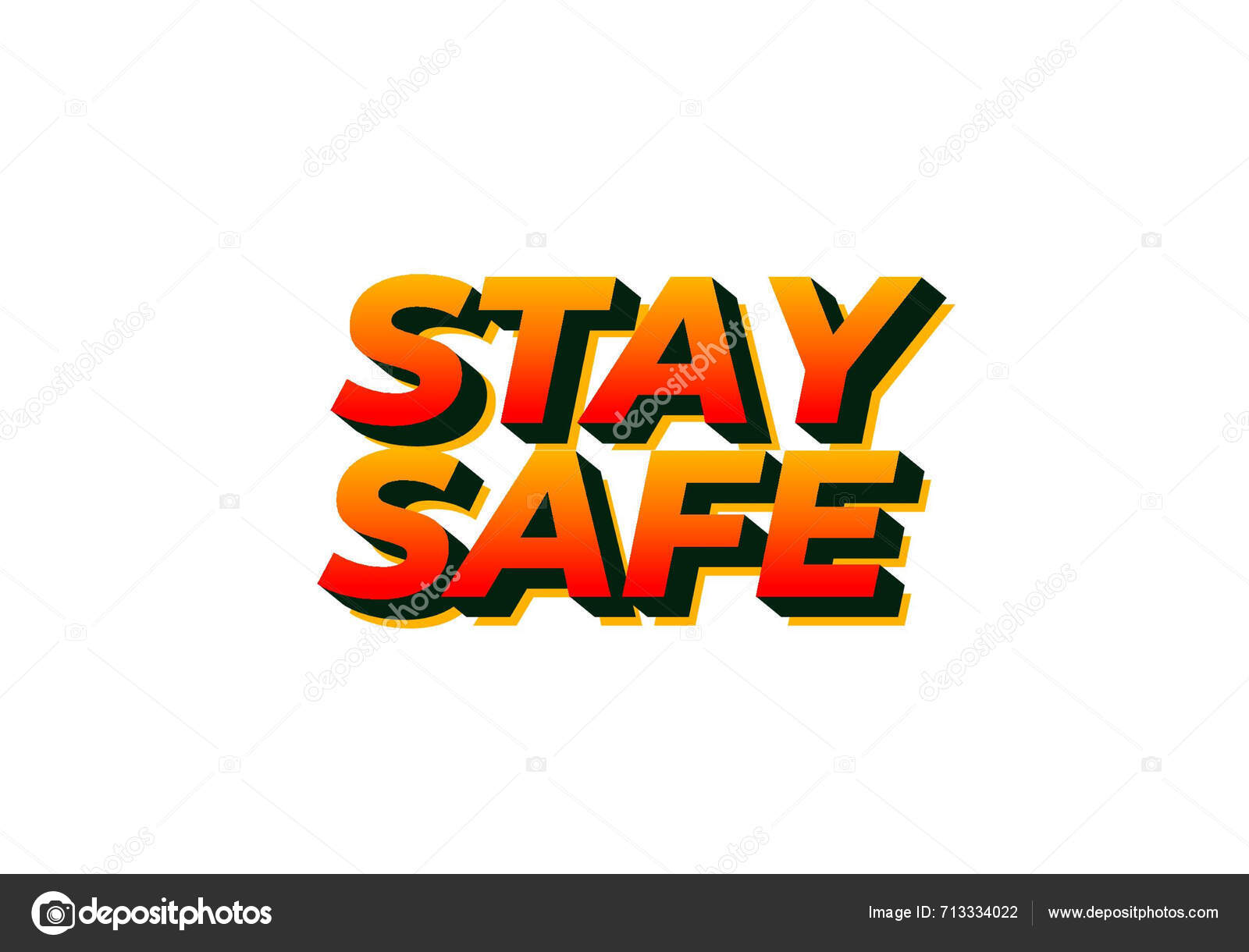 Stay Safe Text Effect Design Look Eye Catching Colors Stock Vector by ...