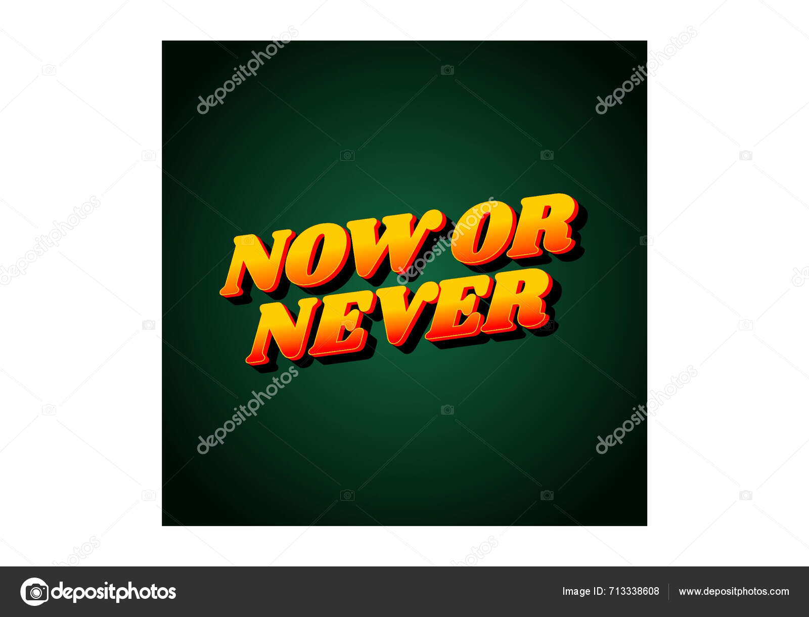 Now Never Text Effect Design Look Eye Catching Colors Stock Vector by ...