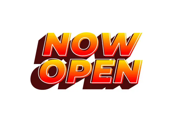 Now Open Text Effect Design Look Eye Catching Colors Stock Vector by ...