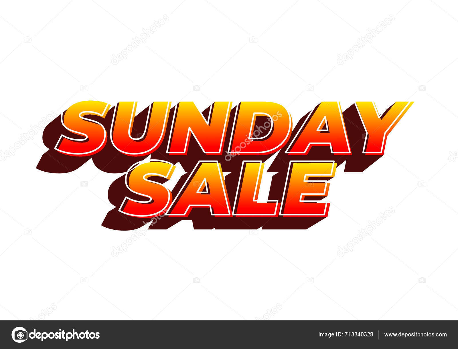 Sunday Sale Text Effect Design Style Eye Catching Colors Stock Vector ...