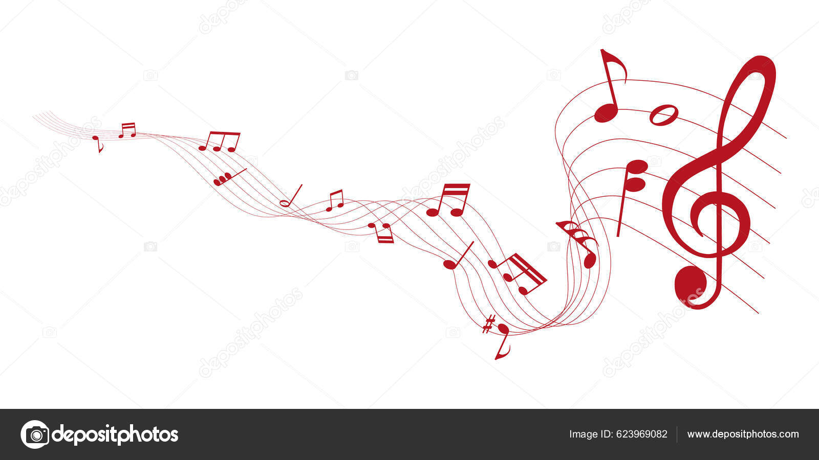 Red Music Note Transparent Background