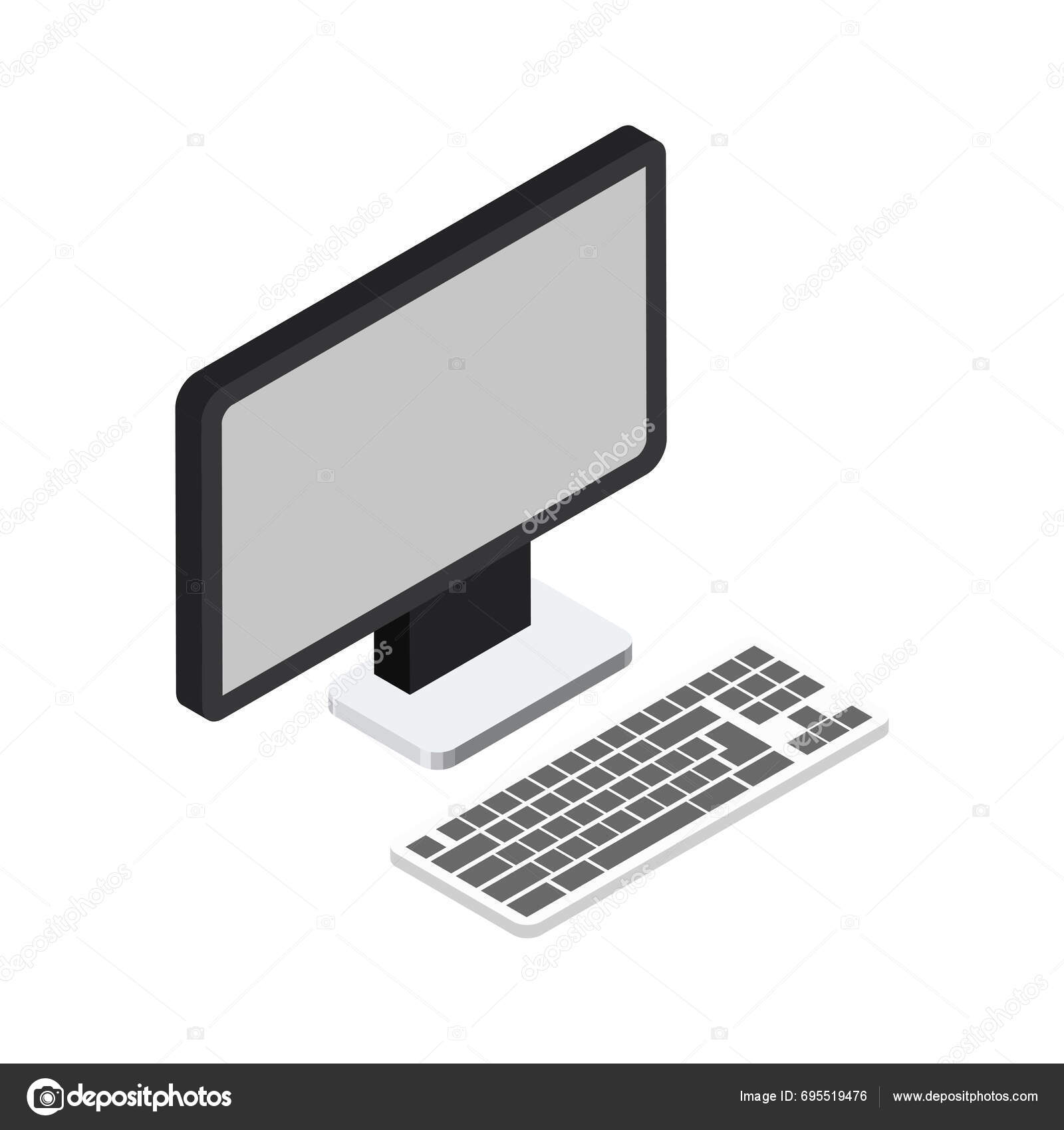 Vector Volumetric Personal Computer System Unit Monitor Keyboard Stock ...