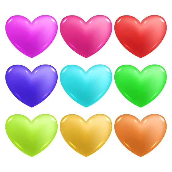 Colored hearts Vector Images | Depositphotos