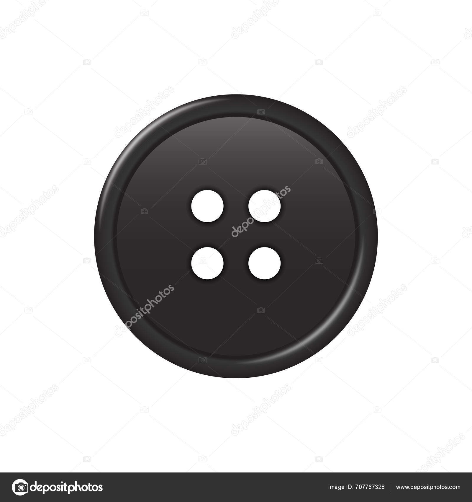 Vector Large Plastic Clothes Button Isolated White Background Stock ...
