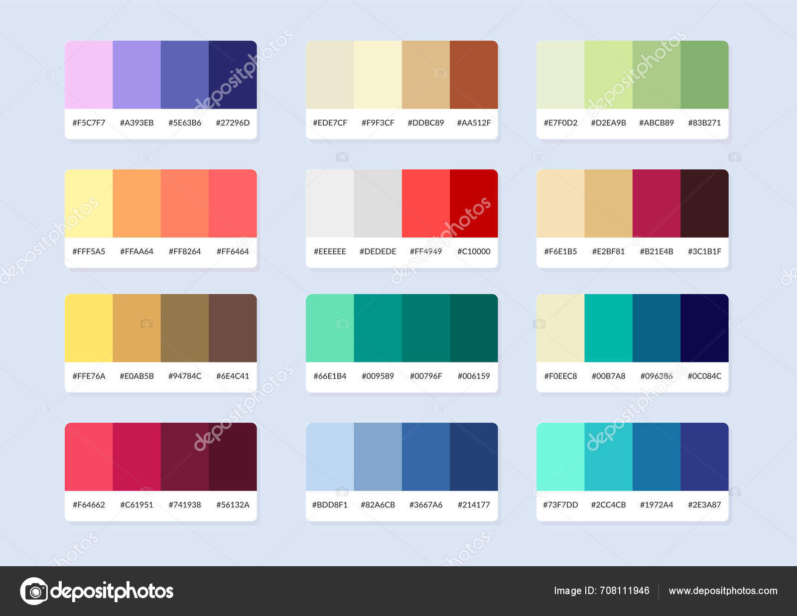 Sampel Katalog Palet Warna Pantone Dalam Rgb Hex Vektor Stok oleh ...