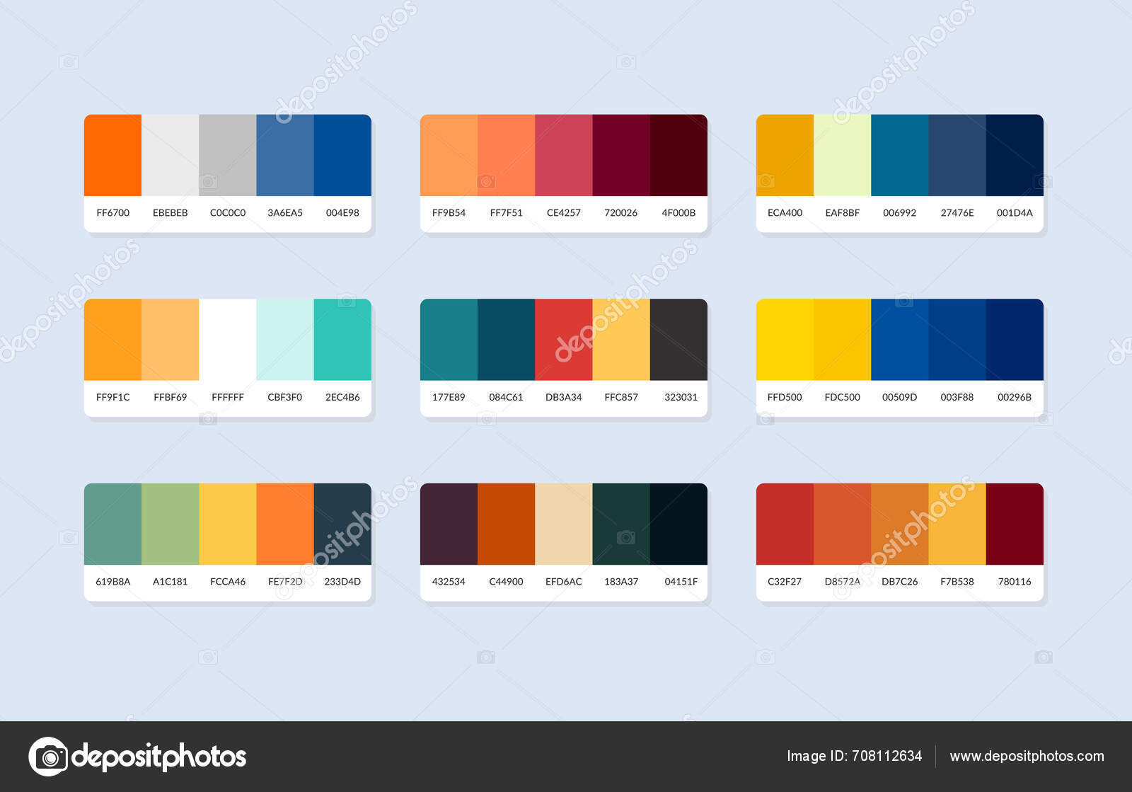 Pantone Muestras Catálogo Paletas Colores Rgb Hex Vector de stock ...
