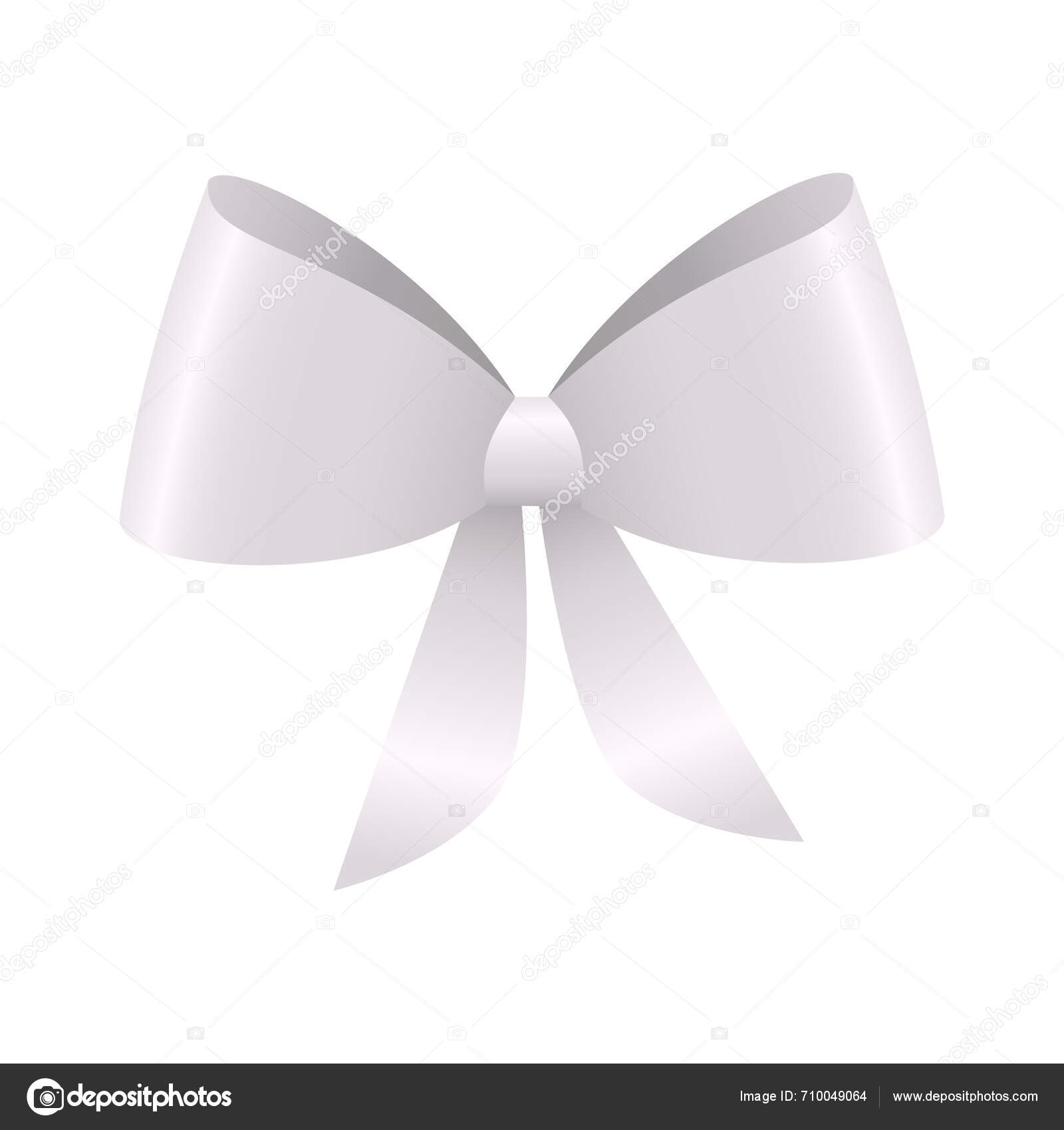 Vector Realistic Silver Bow Isolated White Background Stock Vector by ...