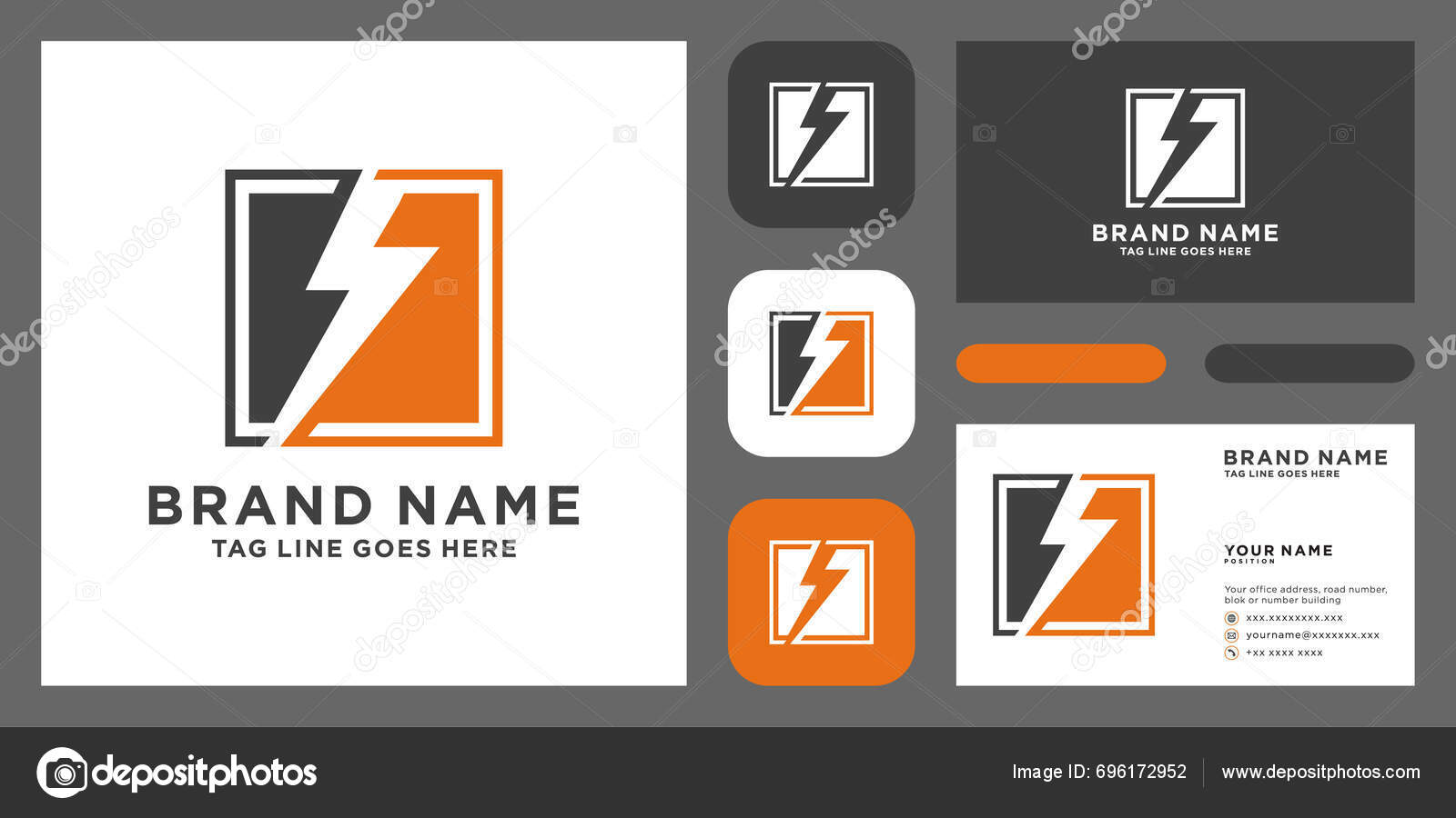Creative Thunder Concept Logo Design Business Card Template Stock ...