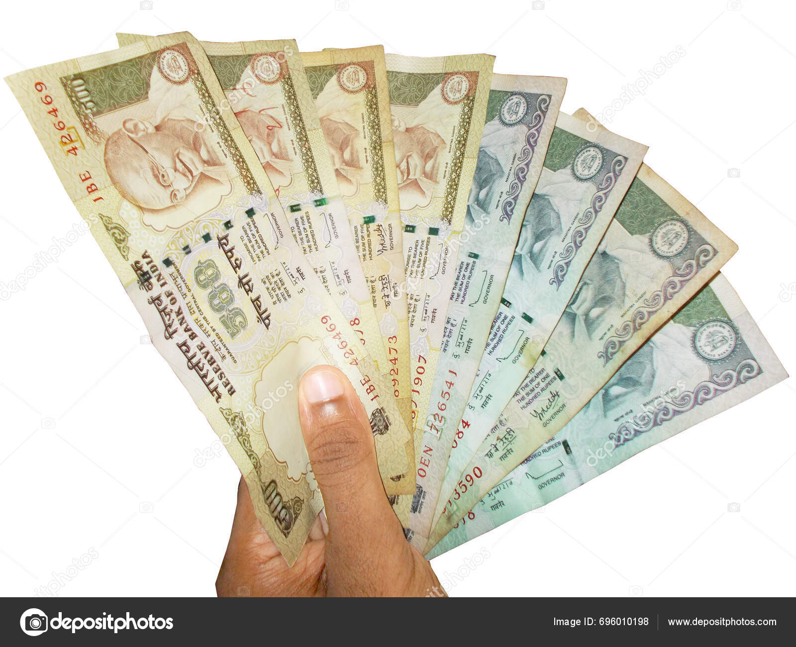 100 500 Rupee Notes Holding Hand — Stock Photo © dilipgraphics888 ...