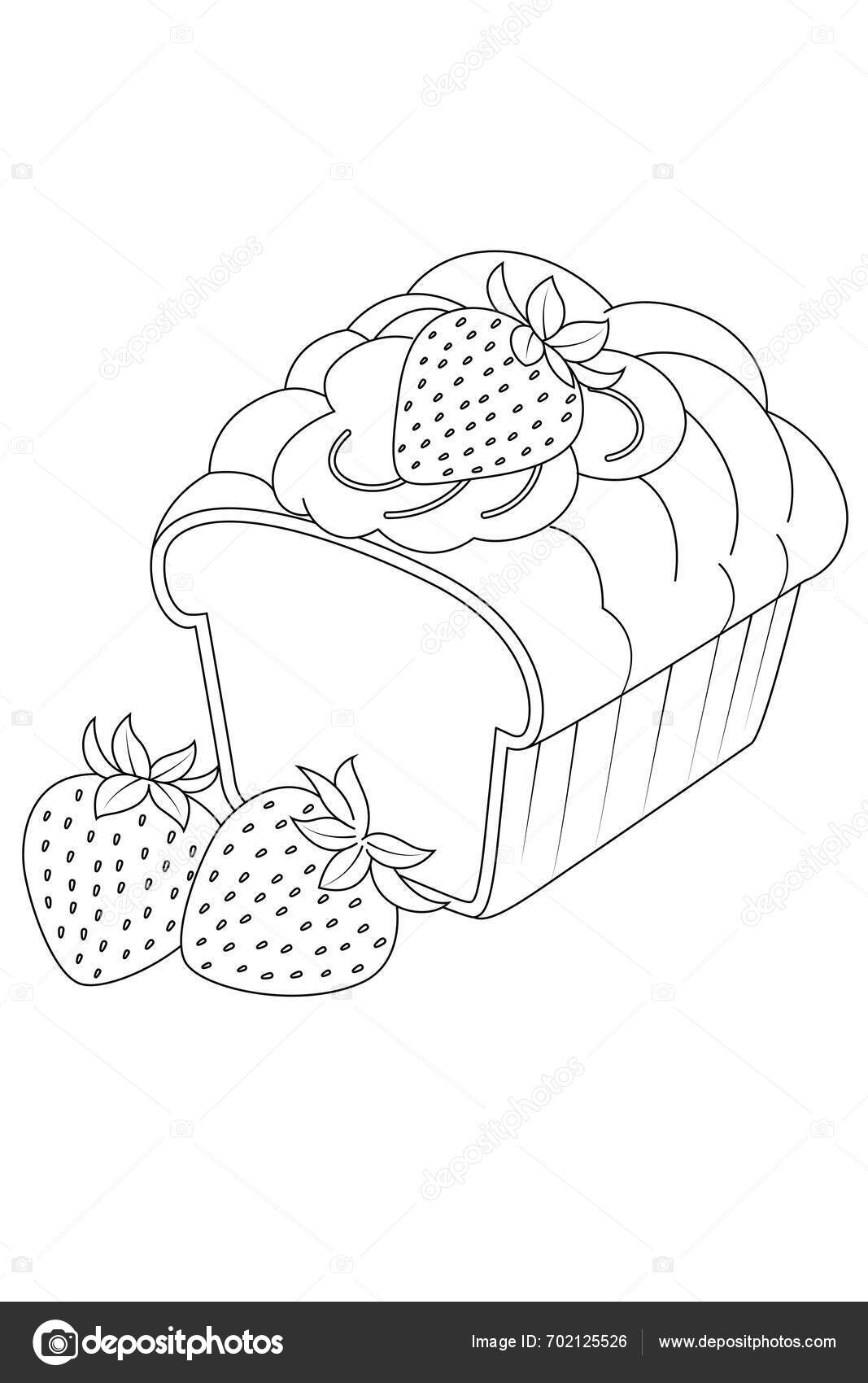 Image vectorielle Illustration Dessinée Main Page Colorier Pain Aux ...