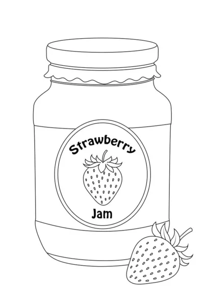 Hand Drawn Illustration Strawberry Juice Coloring Page Kids Adults Food ...