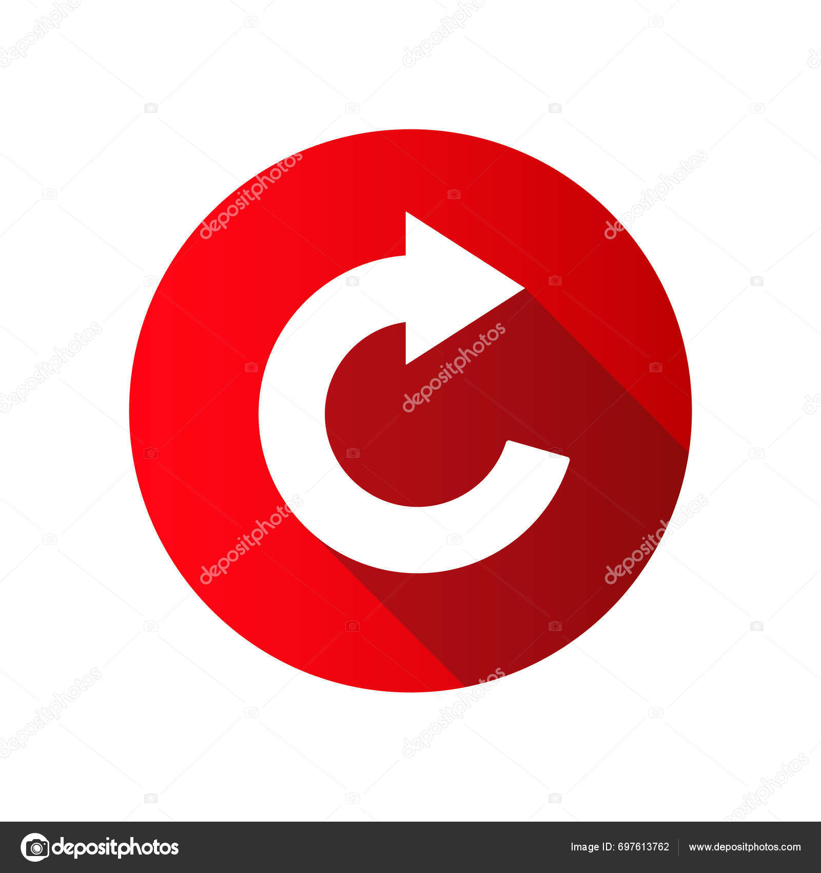 Replay Button Icon Flat Style Vector Illustration Stock Vector by ...