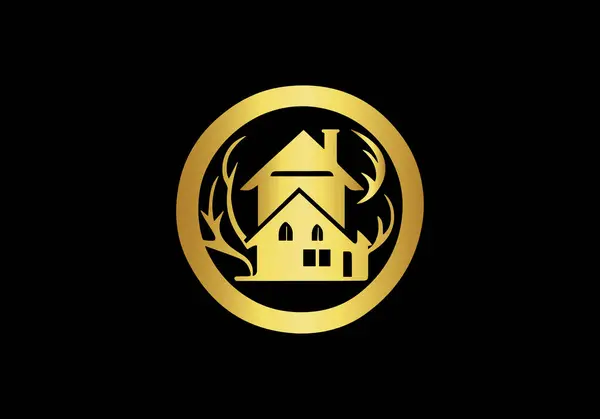Gold house logo Vector Images | Depositphotos