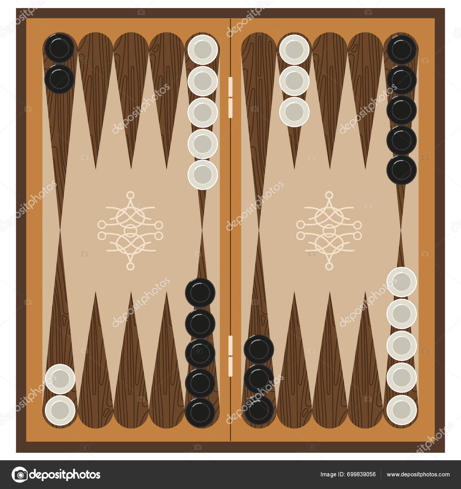 Backgammon White Background Board Game Backgammon Recreation Vector ...