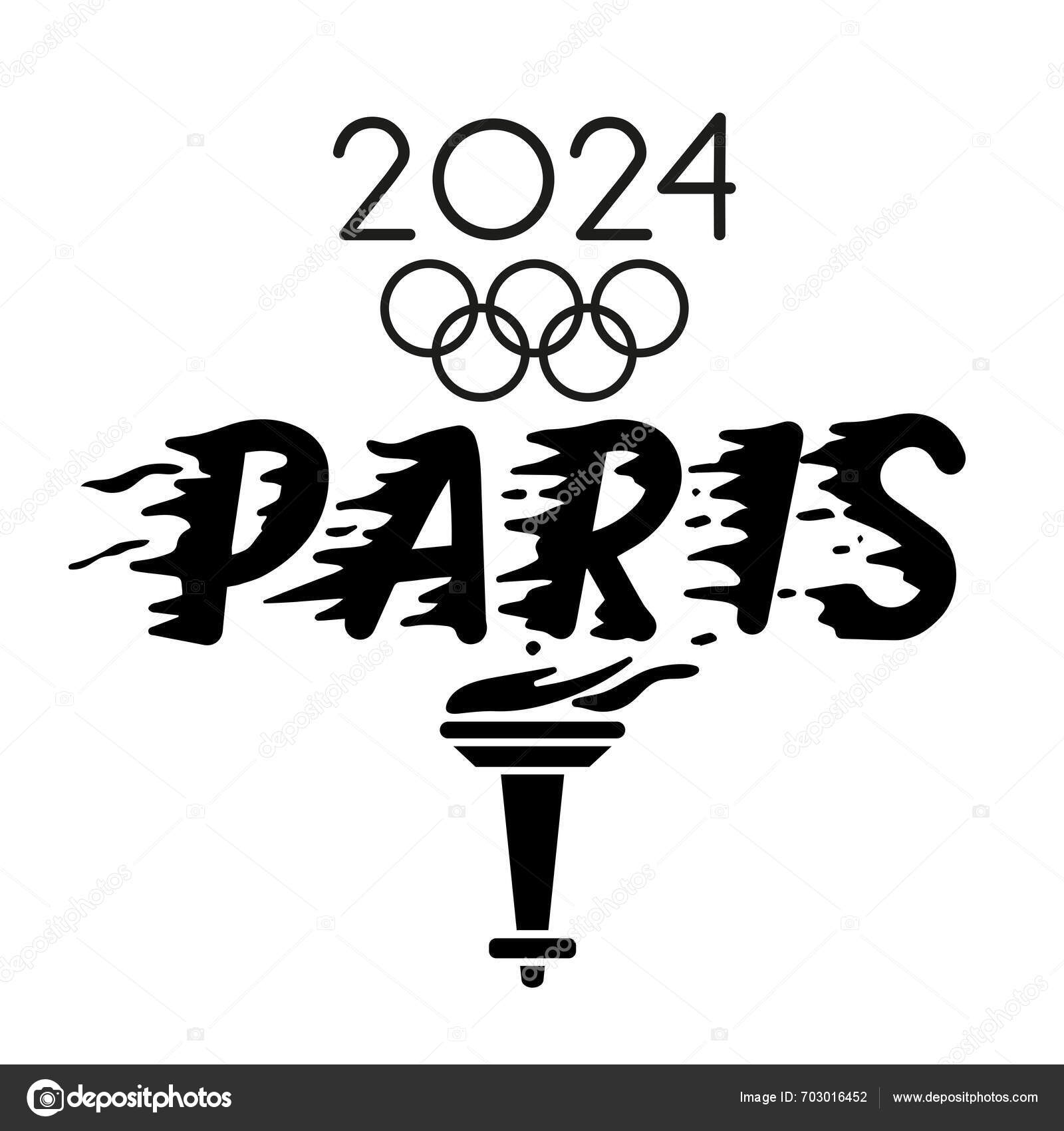 Olympic Games 2024 Summer Olympic Games Paris 2024 Black Lettering ...