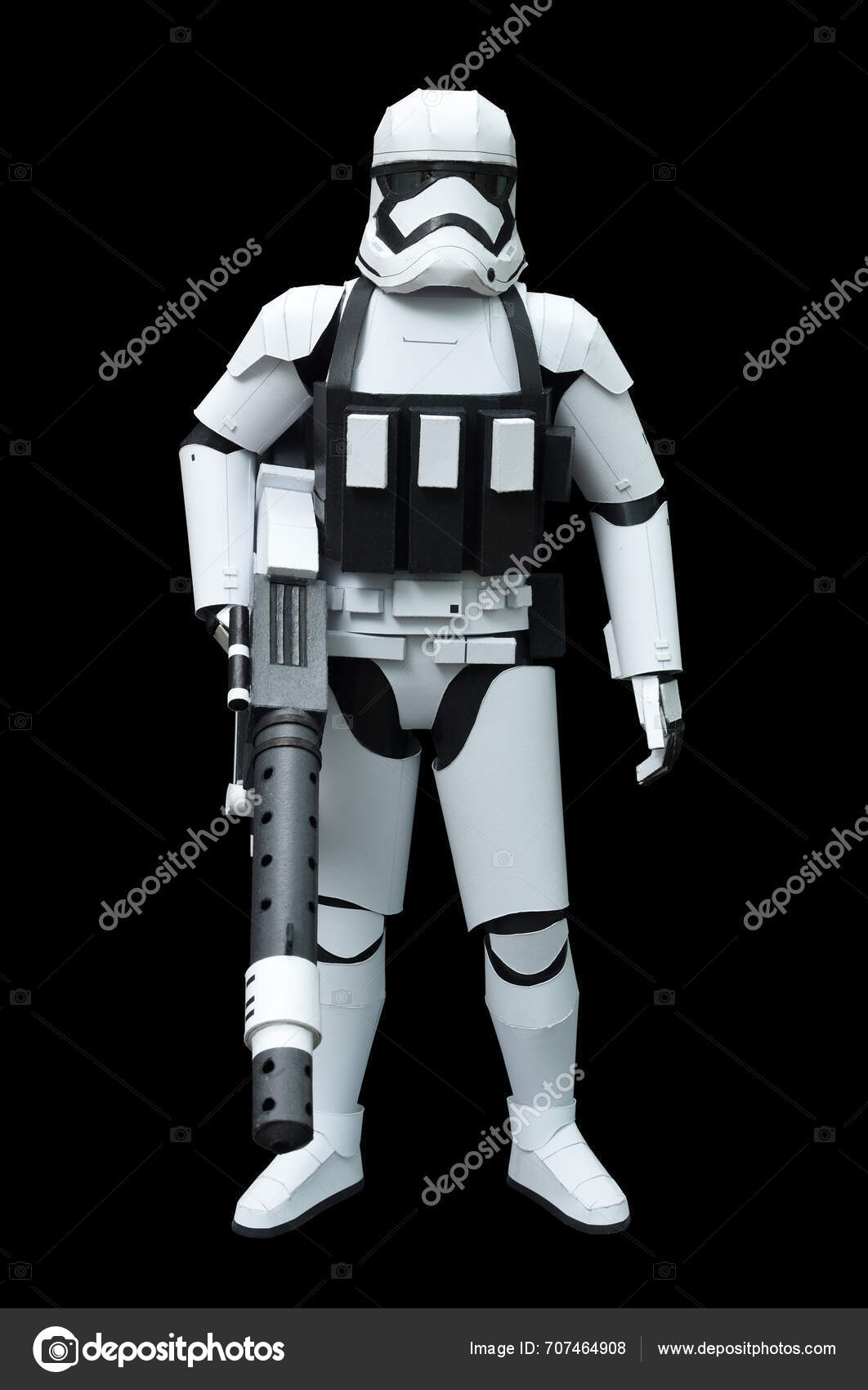 First Order Heavy Stormtrooper Paper Model Star Wars Front View — Stock ...
