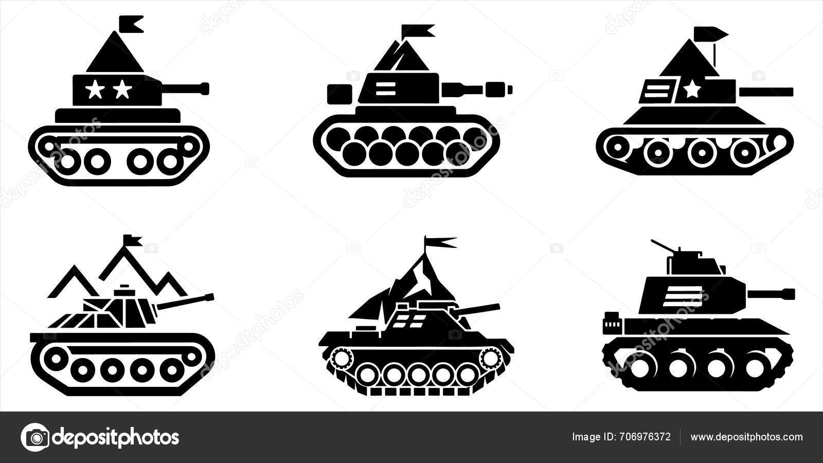 Hand Drawn Tank Set Vector White Background Stock Vector by ...