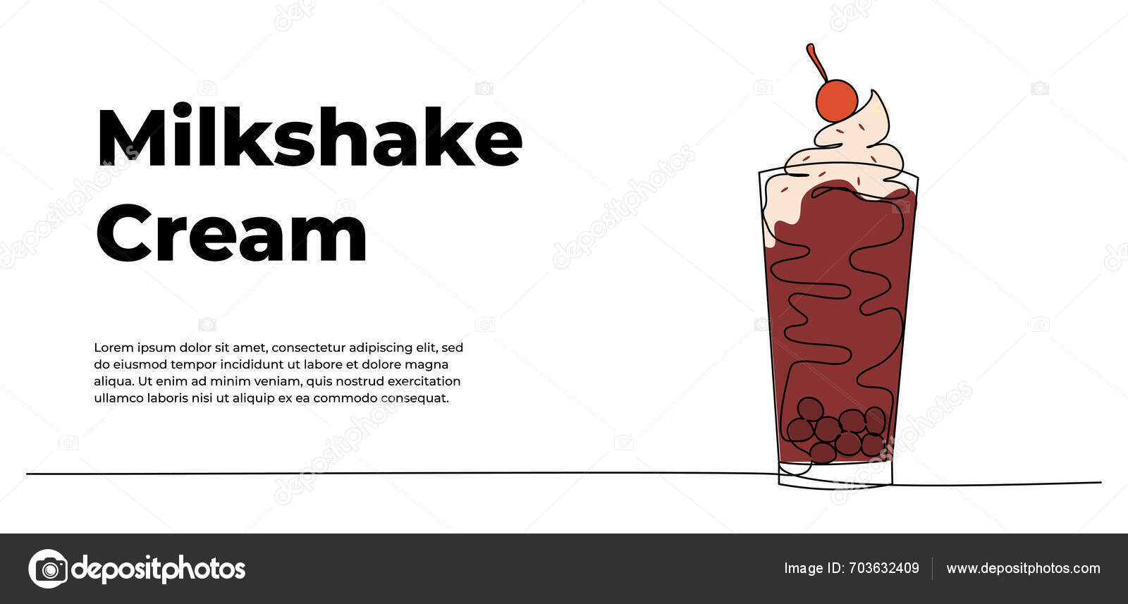Milkshake One Continuous Line Design Restaurant Drink Menu Design ...