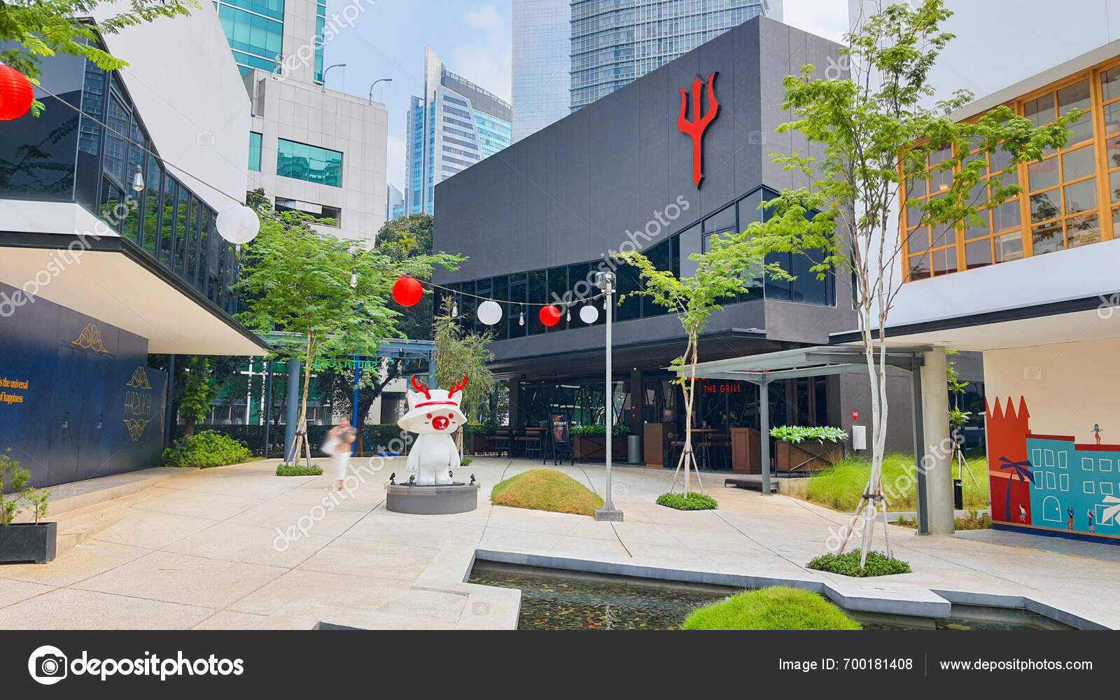 Jakarta Indonesia August 2023 One Satrio Outdoor Open Strip Mall ...