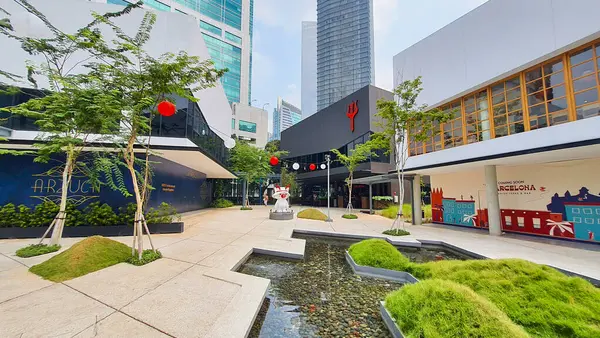 Jakarta Indonesia August 2023 One Satrio Outdoor Open Strip Mall ...