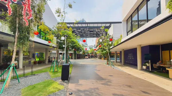 Jakarta Indonesia August 2023 One Satrio Outdoor Open Strip Mall ...