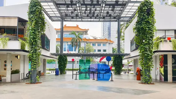 Jakarta Indonesia August 2023 Covered Plaza One Satrio Outdoor Strip ...