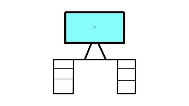 Animated Computer Monitor Icon White Color Background — Stock Video ...