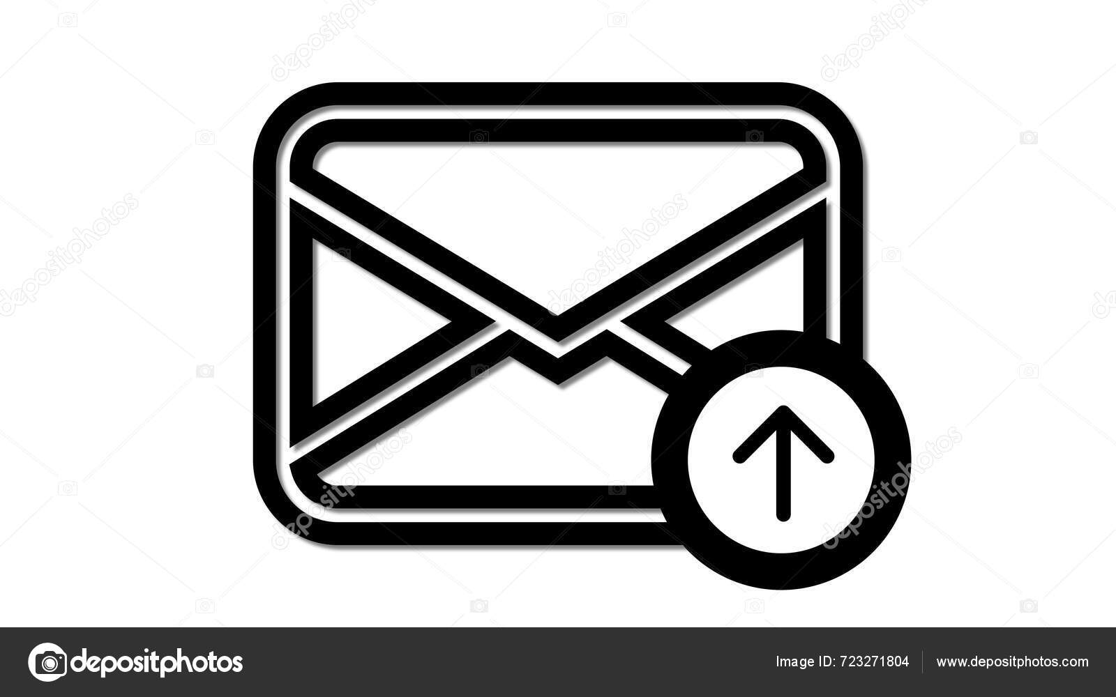 Black White Icon Envelope Upward Arrow Symbolizing Sending Email ...