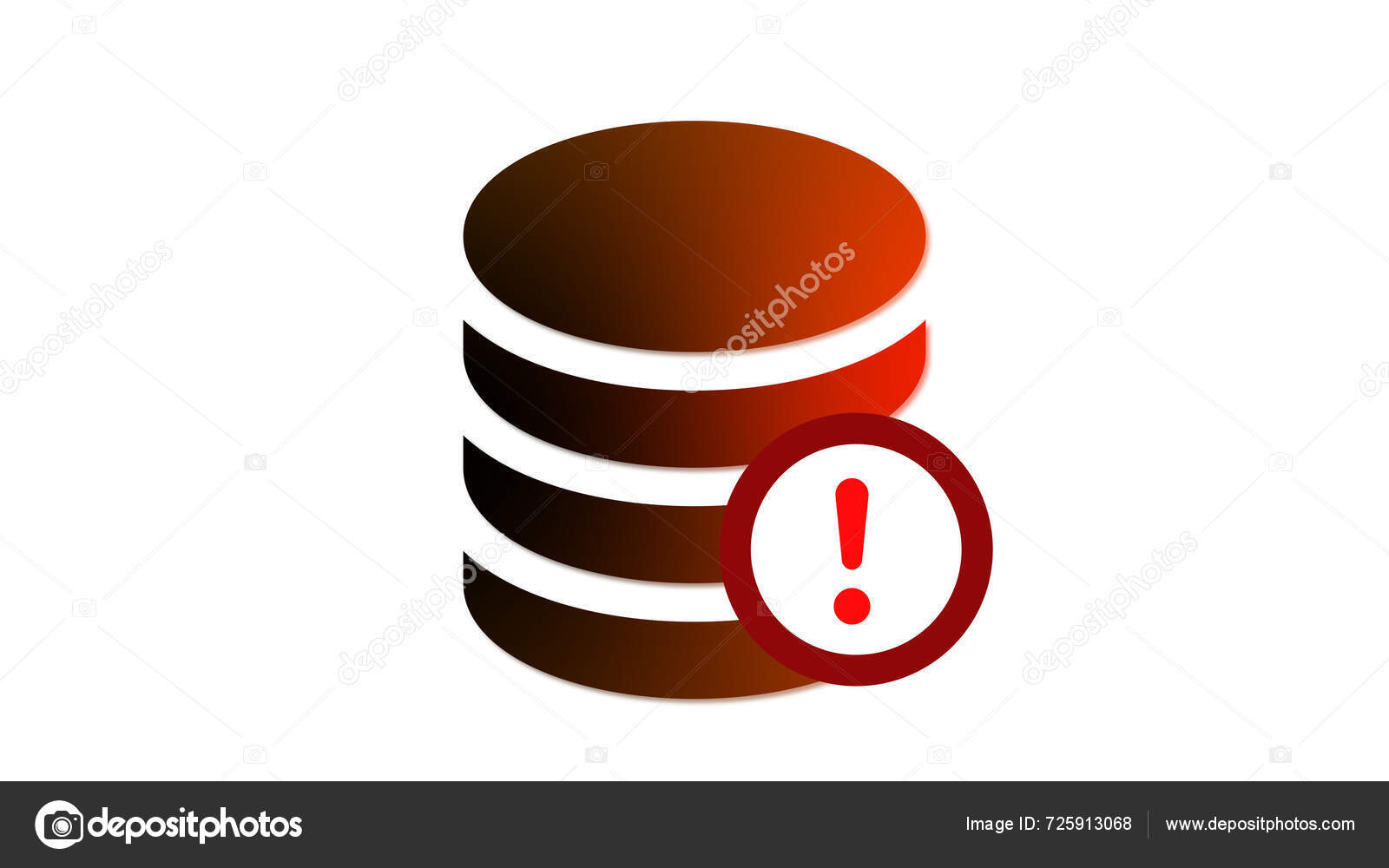 Gradient Color Database Icon Exclamation Symbol Isolate White ...