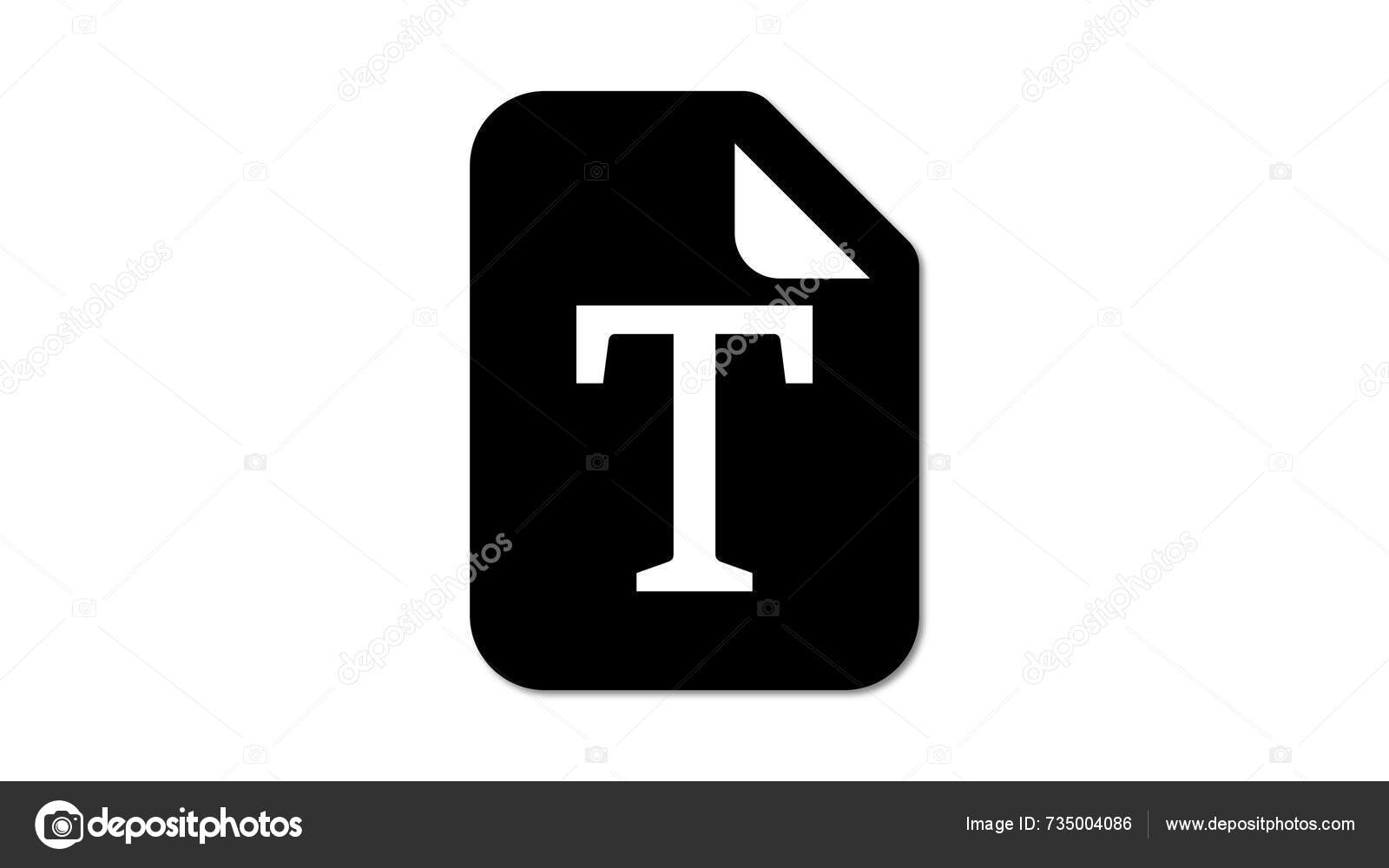 Black Document Icon White 'T' Center — Stock Photo © Think_About_Life ...